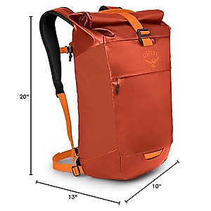 Osprey Transporter Roll Top Laptop Backpack, Top Orange Dawn