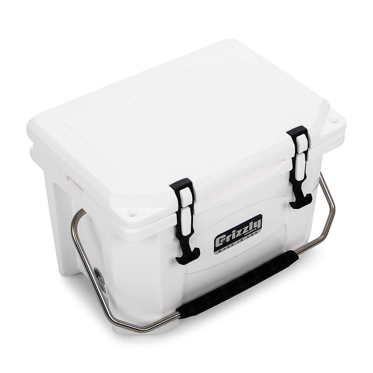 Grizzly 20 Cooler | 20 qt Ice Chest Durable Rotomolded Insulated | Made in USA | Warranty for Life | For Beach Boat Camping Fishing Hunting | G20 | White