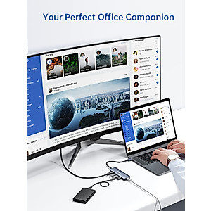 USB C Hub HDMI 4K 60Hz, USB C Adapter Multiport with 100W PD, HDMI,3 USB 3.0 Data Ports, Dockteck 5 in 1 USB C Dongle Dock for MacBook Pro/Air, iPad Pro/Air/Mini 6, Surface Pro 7/8/9 and More