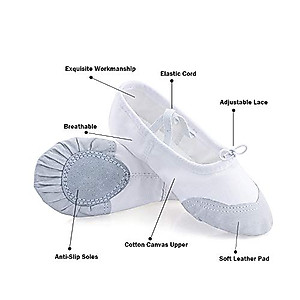MSMAX Ballet Flats for Women Canvas Dance Slippers Yoga Gymnastic Shoes for Adults Black 9 M Women