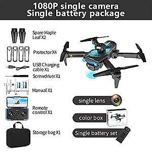 Tyranitar Mini Drone with 1080P Dual HD Camera, 2023 Upgradded RC Quadcopter FPV Camera Foldable Drone Toys Gift for Adults and Kids, One Key Start Speed Adjustment, 360° Altitude Hold Mode