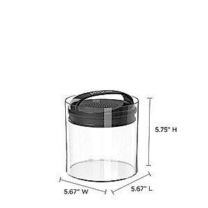 Prepara Evak Fresh Saver, Large-Short Airless Canister with Black handle, 1.8 Quart, Clear