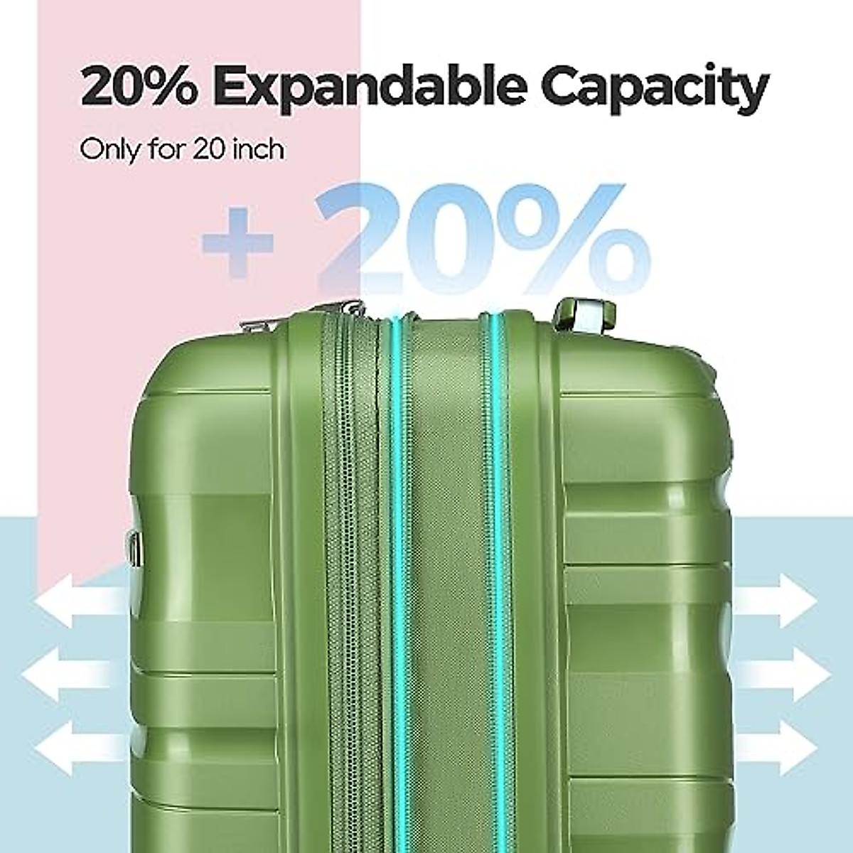 Melalenia Luggage Carry On Suitcase Sets, Expandable PP Hard Shell Suitcase with Spinner Wheels,Travel Luggage with TSA Locks 22x14x9 Airline Approved