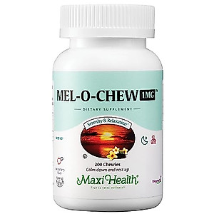 Maxi Health Chewable Sleep Aid Tablets - Natural Supplement for Children and Adults - Helps Fall Asleep Faster and Stay Sleeping Longer (Chewable, 200 Count)