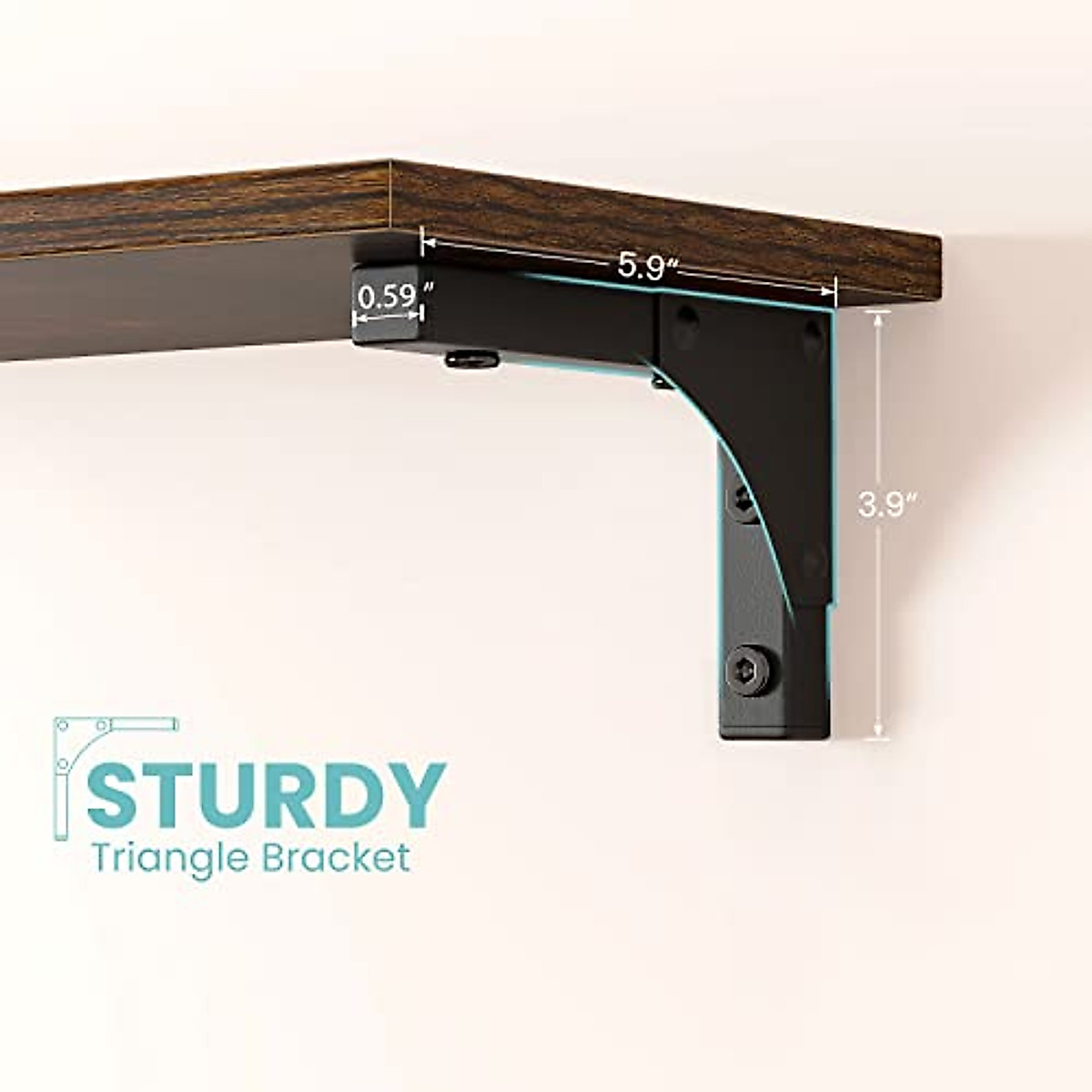 EZFurni Set of 3 Wider Floating Shelves, Wall Mounted Shelves for Wall Decor, Solid Wall Shelves for Bedroom, Customized Floating Shelves Bathroom, Kitchen, Versatile Wood Shelves, Rustic Brown