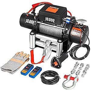 VEVOR Truck Winch 18000lbs Electric Winch Cable Steel 12V Power Winch with Wireless Remote Control and Powerful Motor for UTV ATV