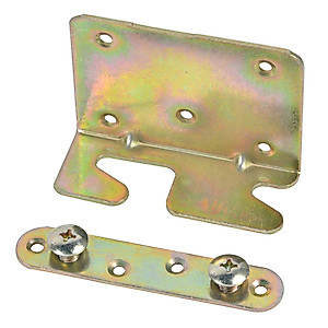 4 Sets Bed Rail Brackets Akamino Heavy Duty Non-Mortise Bed Rail Fittings with Screws for Connecting Wood, Headboards and Foot-Boards