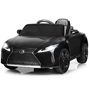 Costzon Ride on Car, Licensed Lexus LC500, 12V Battery Powered Car w/Remote Control, 3 Speed, LED Lights, Horn, MP3&USB, Slow Start, Spring Suspension, Electric Vehicle for Boys& Girls (Black)