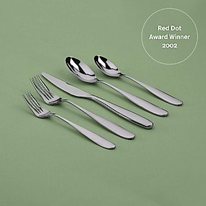 Gourmet Settings 20-Piece Silverware Willow Collection Polished Stainless Steel Flatware Sets-Service for 4-Kitchen Cutlery Utensils Knife/Fork/Spoons, Dishwasher Safe, SILVER