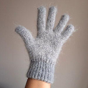 Warm Wool Gloves for Winter/Knitted Gloves with Goat Down for Women and Men (Large)