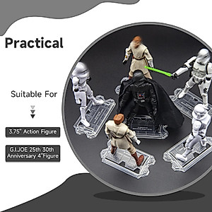 NC EBCO 30 Pieces Action Figure Display Stands Clear Doll Model Support Stand for 3 75 inch Action Figures … Transparent Action Figure Dispaly Stand Base