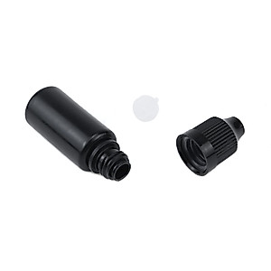MY MIRONEY 10ML Empty Drop Bottle with Plastic White Tip Black Plastic Squeezable Bottle Glue Applicator Bottles with Childproof Tampering Black Cap for Glue Liquid Oil,Pack of 10