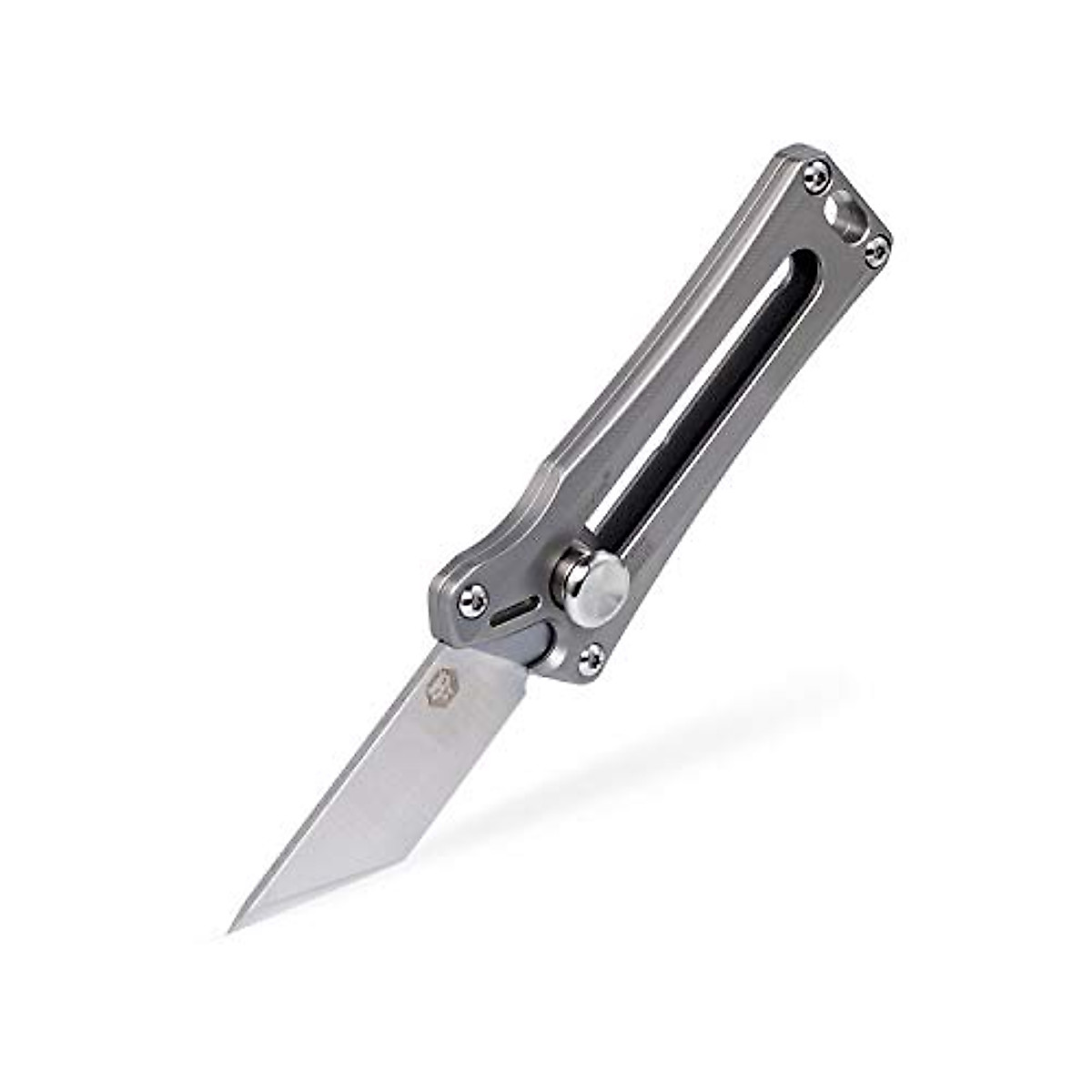 RovyVon V20 Titanium Utility Knife,Razor Blade Replaceable Knife,with Bottle Opener Keychain EDC Tool for Outdoor Hiking Camping (Gray)