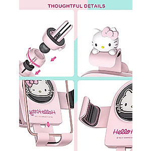 L'Puluva Phone Mount for Car, Car Phone Holder 360 Degree Adjustable Pink Air Vent Clip Car Phone Mount Compatible with All Cell Phones, Cell Phone Holder Car Accessories for Women and Girls