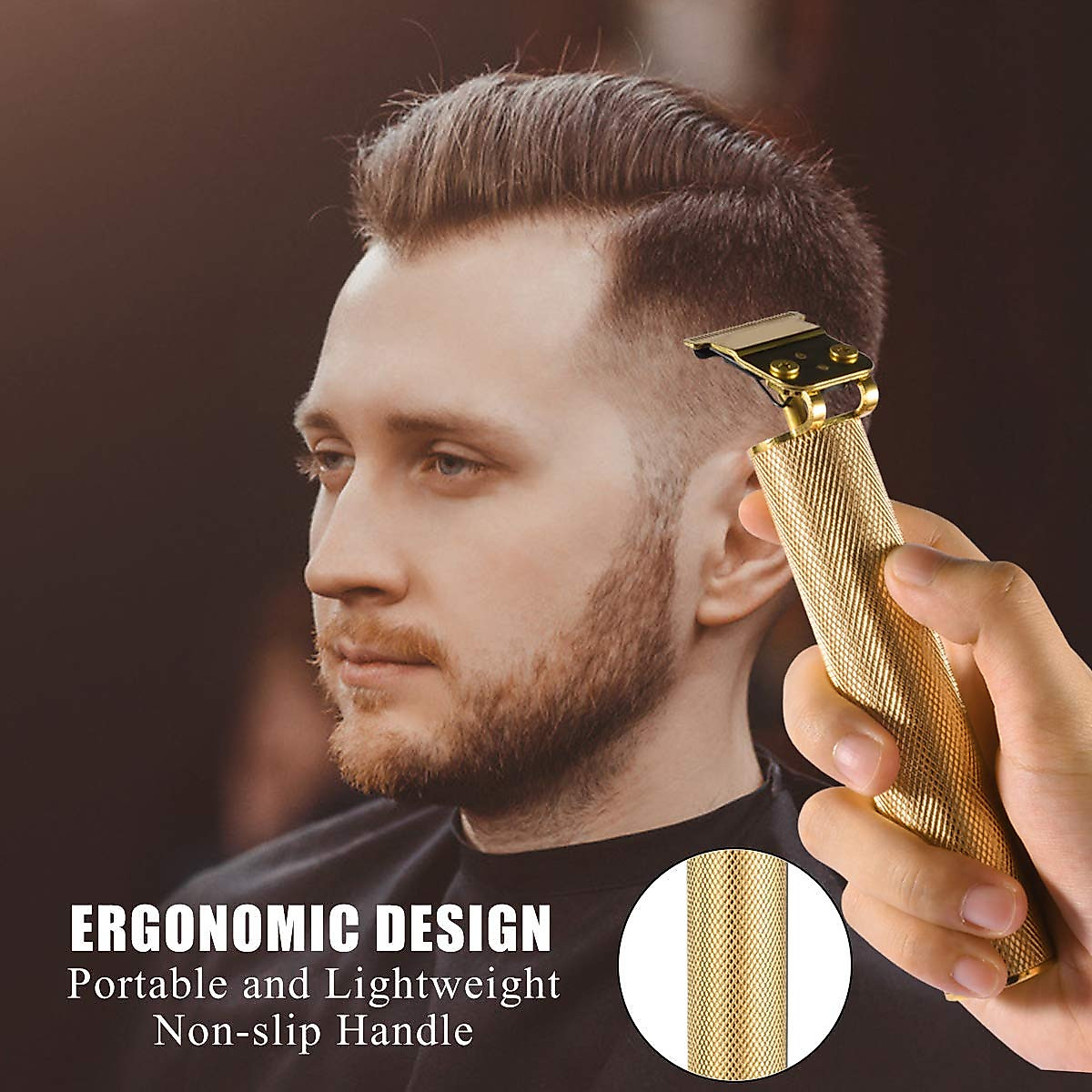 Professional Hair Clippers for Men, Cordless Zero Gapped T-blade Barber Trimmers Electric Hair Trimmer Close Cutting Kit for Mens Baldheaded Detail Beard Ornate Shaver Barbershop