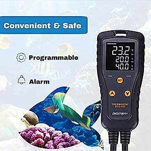DIGITEN Temperature Controller Heat Mat Thermostat Outlet DTC151 Digital Temperature Controller 110V 15A Reptile Thermostat Greenhouse Thermostat Aquarium Temperature Controller Heating Cooling Mode
