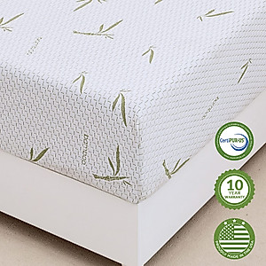 Airdown California King 10 Inch Memory Foam Mattress with Breathable Bamboo Cover, Medium Firm Green Tea Gel Mattress for Pressure Relieving, CertiPUR-US Certified, Made in USA