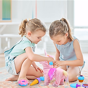 Remote Control Electronic Plush Unicorn Toy Pet for Girls 2-4 3-6 Years Old,Interactive Walking Wiggle Bottom,RC Leash Pink Unicorn Toy for 5 Years Old Toddler Kids Christmas Birthday Gift