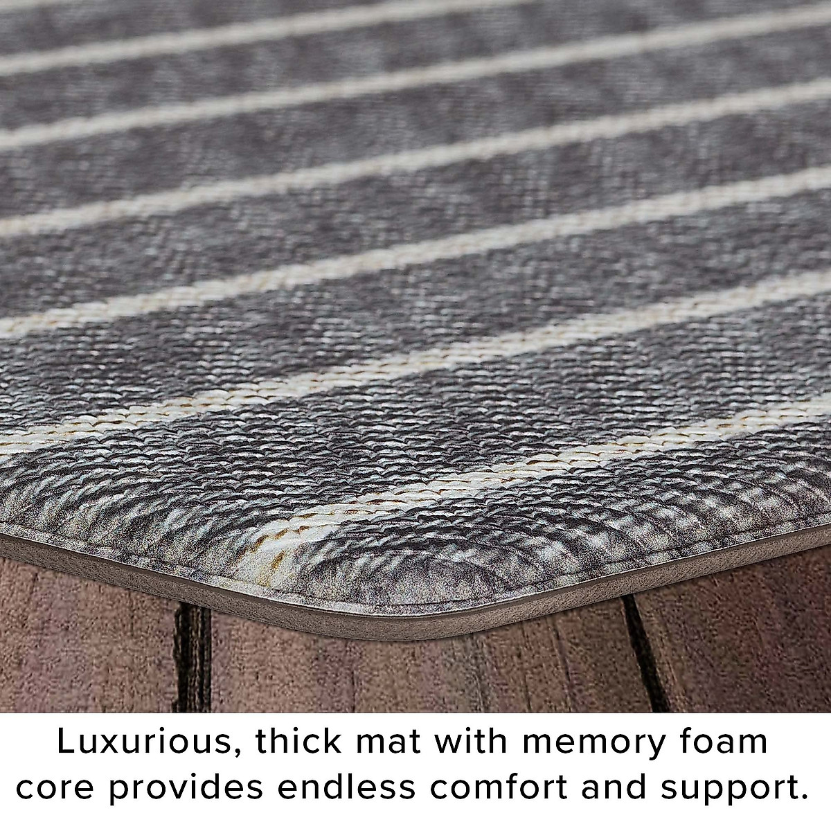 Lucky Brand Printed Wellness Mat - Cushioned Comfort Kitchen Mat - Easy to Clean - Anti-Fatigue & Skid-Resistant - 12mm Montanita Print 20" x 39" - Grey