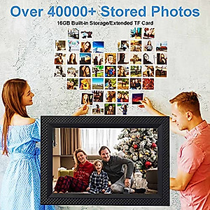 Frameo Digital Photo Frame WiFi 10.1 inch Display IPS 1280 * 800 Touch Screen Digital Picture Frame 16GB Instantly Share Photos and Video via Frameo App for Friend Gift Black