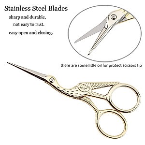 BIHRTC 4.5Inch Embroidery Scissors Knitting Scissors Sharp Tip Stainless Steel Scissors Little Scissors for Cross Stitch Cutting Embroidery Sewing Handcraft Craft Art Work DIY Tool