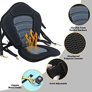 HLOGREE 1/2PCK Kayak Seats,Thicken Seat Cushion for Kayak,Padded Kayak Seat,Canoe Seats with Back Support,Kayak Replacement Parts,Kayak Seat Cushion,for Yak Ocean Sup Canoe,with Kayak Accessory
