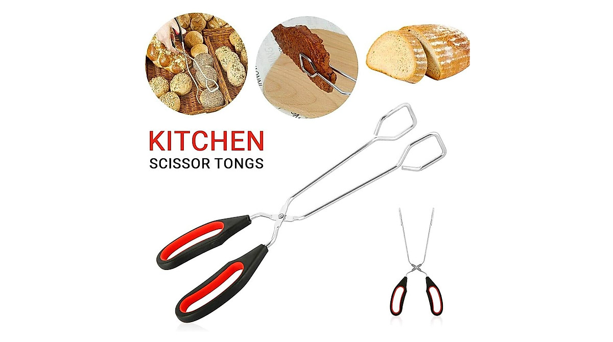 eoocvt 3 Pack Stainless Steel Scissor Tongs for BBQ