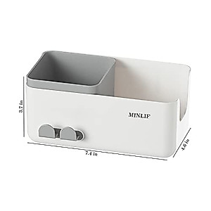 MINLIF Wall Mounted Hair Dryer Holder,Hair Dryer Organizer,Bathroom Storage Organizer, Suitable for Hair Dryer, Facial Cleanser, Toothpaste and Hairpin