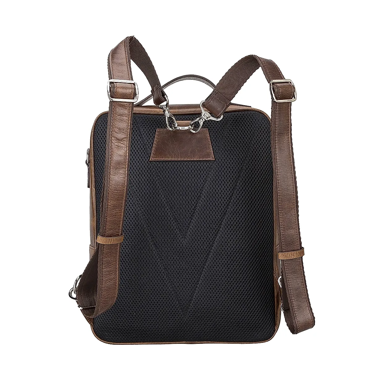 Bayelon Genuine Leather Backpack Vintage Laptop Bag for Women & Men, Travel Daypack, School Bag, Slim Business Bag (Dark Brown)