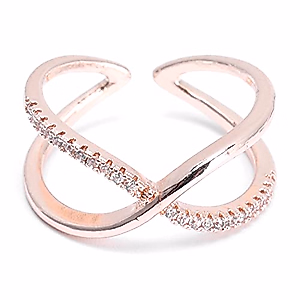 Jewelry Ring, Alloy Exquisite Design Knuckle Ring Beautiful Appearance for Anniversary for Birthday(02 Rose Gold WG0-0342)