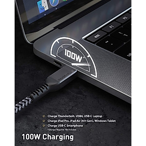 Maxonar [6.6Ft] Thunderbolt 4 Cable with 40Gbps Data Sync/100W Charging and 8K/5K@60Hz for Thunderbolt 4/3, USB4, and USB C Devices