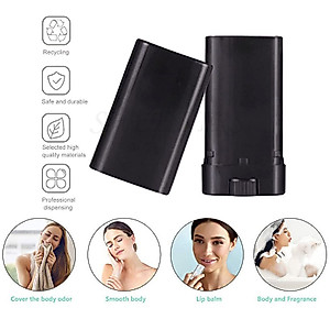 Minsily 20 PCS 15ml Empty Plastic Oval Deodorant Containers Oval Lip Balm Tubes 0.5 Oz Deodorant Sticks Containers Oval Twist-Up Tubes BPA-Free for DIY Homemade Crayon Chapstick Vials Holder(Black)