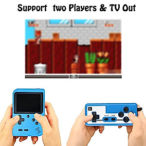 Anyando Handheld Game Console, Portable Retro Video Game Console with 500 Classical FC Games, 3.0-Inches Color Screen, 1020mAh Rechargeable Battery Support for Connecting TV and Two Players(Blue)