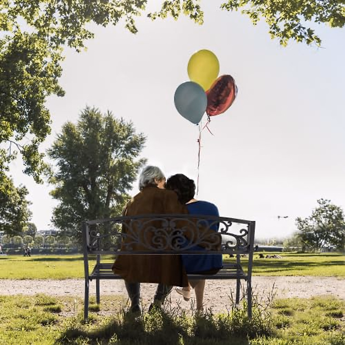 GODECOR 50" Outdoor Garden Bench, Patio Furniture Metal Outdoor Chair with Steel Frame, Weather Proof 2-Person Outdoor Loveseat with Butterfly Backrest for Park, Porch, Pool, Backyard