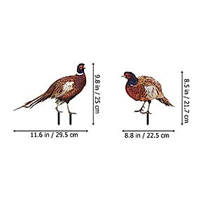 HANABASS 2pcs Chicken Garden Statue Acrylic Pheasant Garden Stake Outdoor Chicken Figurine Yard Art Lawn Ornament Decorative Animal Ornaments for Patio Yard Lawn