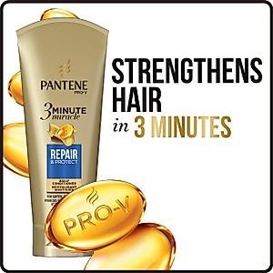 Pantene, Conditioner, Pro-V Repair and Protect for Damaged Hair, 3 Minute Miracle, 6 fl oz, Triple Pack