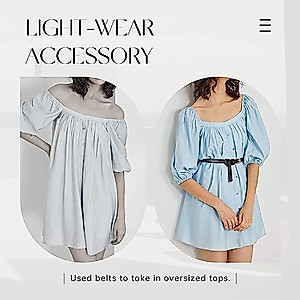 JASGOOD 4 Pack Skinny Women Leather Belt for Dresses Thin Waist Belt for Jeans Pants with Gold Buckle