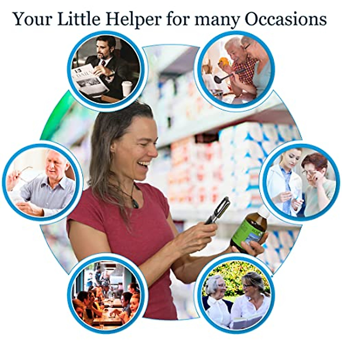 EASY MAGNIFIER Small-Magnifying-Glass With LED-Light 3x Lighted-Pocket Hand Held Lighted Magnify Glasses For Close Work Reading Books Pill Bottles; Mini Lens For Visually Impaired A Low Vision Aid