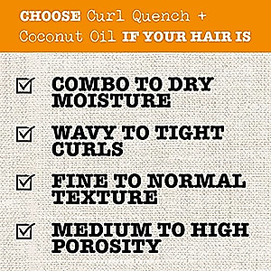 Maui Moisture Curl Quench + Coconut Oil Shampoo + Conditioner to Hydrate and Detangle Tight Curly Hair, Softening Shampoo, Vegan, Silicone & Paraben-Free, 13 Fl Oz