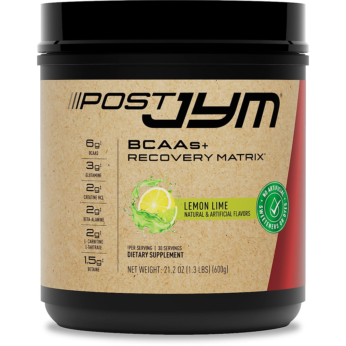 Post JYM Active Matrix - Post-Workout with BCAA's, Glutamine, Creatine HCL, Beta-Alanine, and More | JYM Supplement Science | Natural Lemon Lime Flavor, 30 Servings