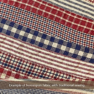 Americana Red Stripe Homespun Cotton Fabric by JCS - Sold by The Yard