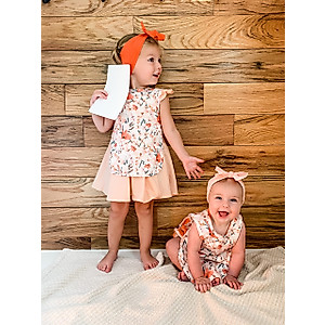 BapronBaby Peachy Dreams Bapron - No Neck Tie Safer Bib for Baby & Toddler - Soft Waterproof Stain Resistant - Machine Washable - Sz Baby/Toddler 6m-3T