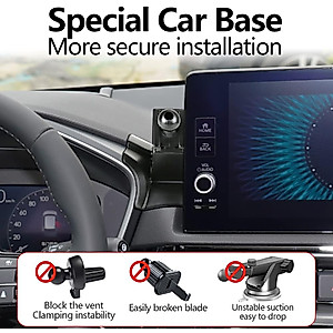 LUNQIN Car Phone Holder Mount for 2023 2024 2025 Honda CRV CR-V Auto Accessories Interior Decoration Mobile Cell Smartphone Bracket Stand