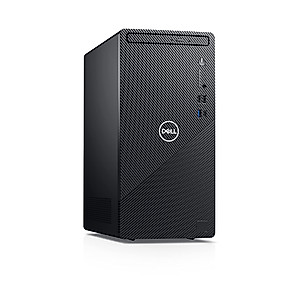 Dell Inspiron 3891 Compact Tower Desktop - Intel Core i3-10105, 8GB DDR4 RAM, 256GB SSD, Intel UHD Graphics 630, DVD RW Tray, Windows 11 Home - Black (Latest Model) (Renewed)