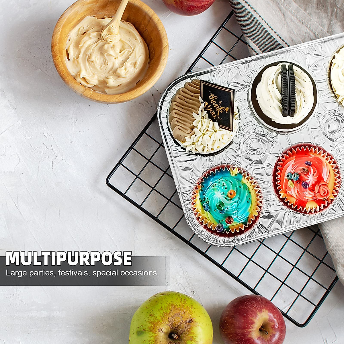 RTUDOPUYT 15 Pc Disposable Muffin Tins, 6-Cup Cupcake Aluminum Pans, Favorite Cupcake Tin Size For Baking Cupcakes Muffins And Mini Pies - Standard Size
