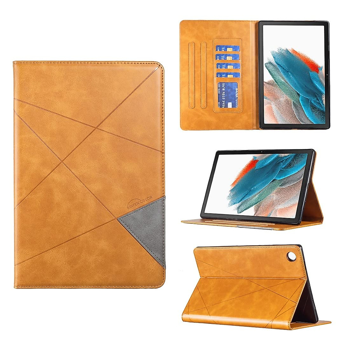 Stand Tablet Cover Premium PU Leather Case Compatible with Samsung Galaxy Tab A8 10.5" X200 / X205 (2021),Smart Magnetic Flip Fold Stand Case with Card Slot Protective Cover Compatible with Man/Woman