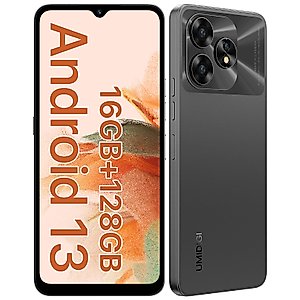 UMIDIGI A15C (8+8GB RAM+128GB ROM) Android 13 NFC Unlocked Cell Phone，48MP Ultra-Clear AI Camera Mobile Phone,5000mAh Battery Smartphone,6.7" HD Full View Display Dual Unlock Phone-Space Gray