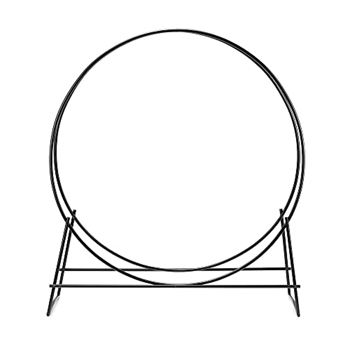 Uniflame, W-1889, Black Finish 48 in. Diameter Tubular Firewood Log Hoop Rack