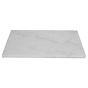12" x 16" Natural Marble Chopping Board (White), By Home Basics | Cutting Boards For Kitchen | Kitchen Serving Boards With Non-Skid Feet | For Veggies, Meats, and Dough Preparation
