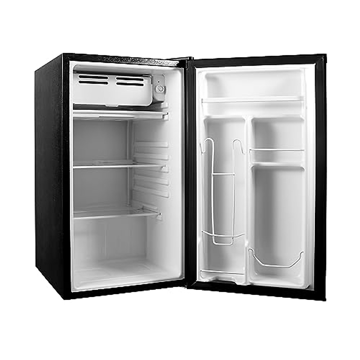 Emerson 3.2 Cu. Ft. Compact Single Door Refrigerator: Ample Storage, Customized Temperature Control, Separate Chiller Compartment and Reversible Door Design, CR0032B, Black